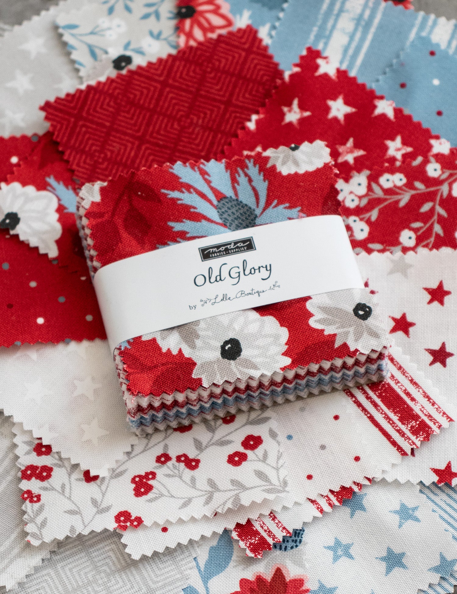 Old Glory Charm Pack 5" x 5" By Lella Boutique For Moda Fabrics 5200PP ...